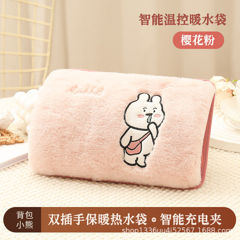 2025 Горячая бутылка с водой, перезаряжаемая, взрывобезопасная, теплая водяная сумка, национальный стандарт, мультяшный плюшевый милый грелка для рук, сумка для грелки, теплая для ребенка
