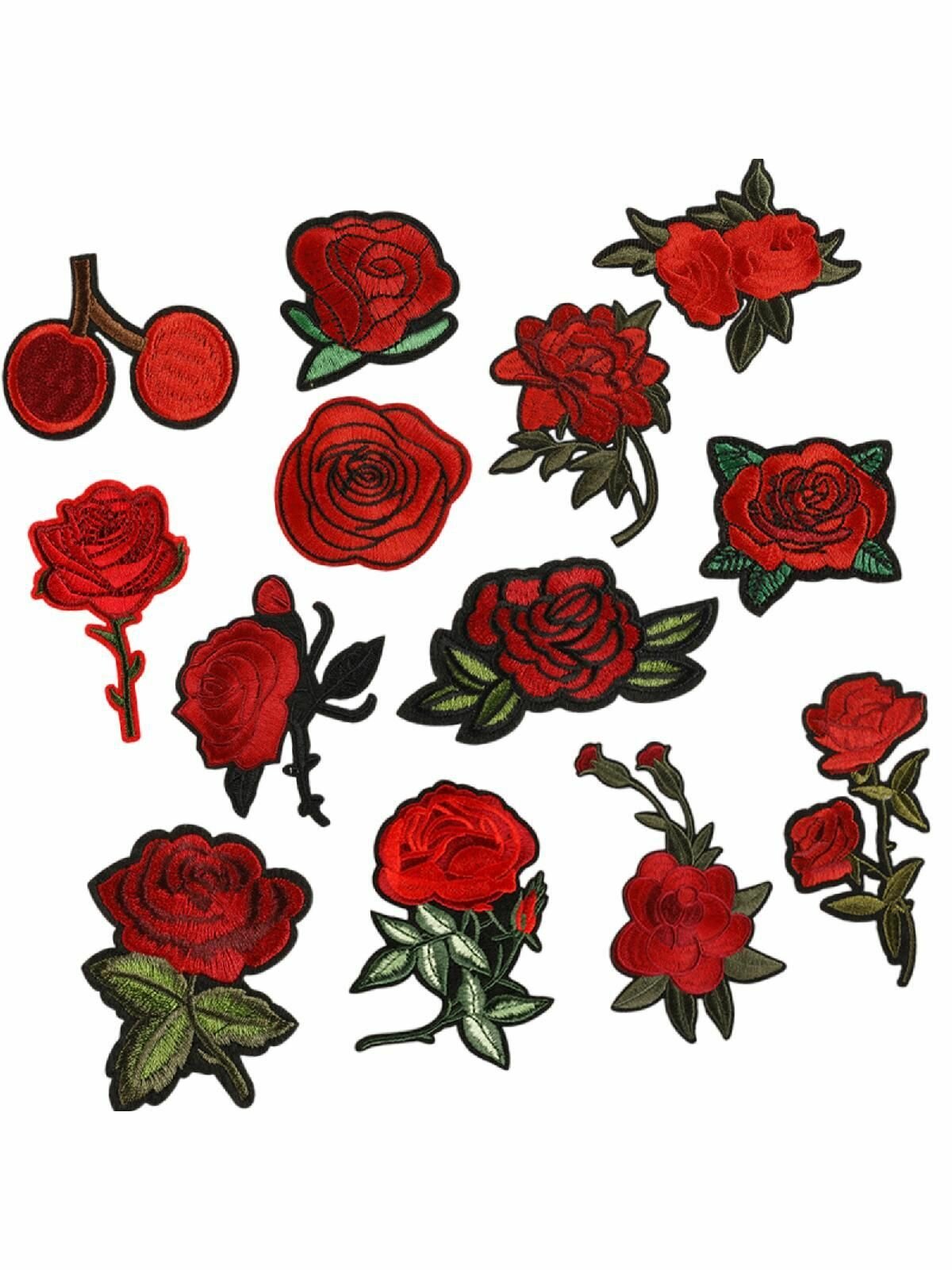 13 шт. Цветочные вышитые аппликации для одежды и курток