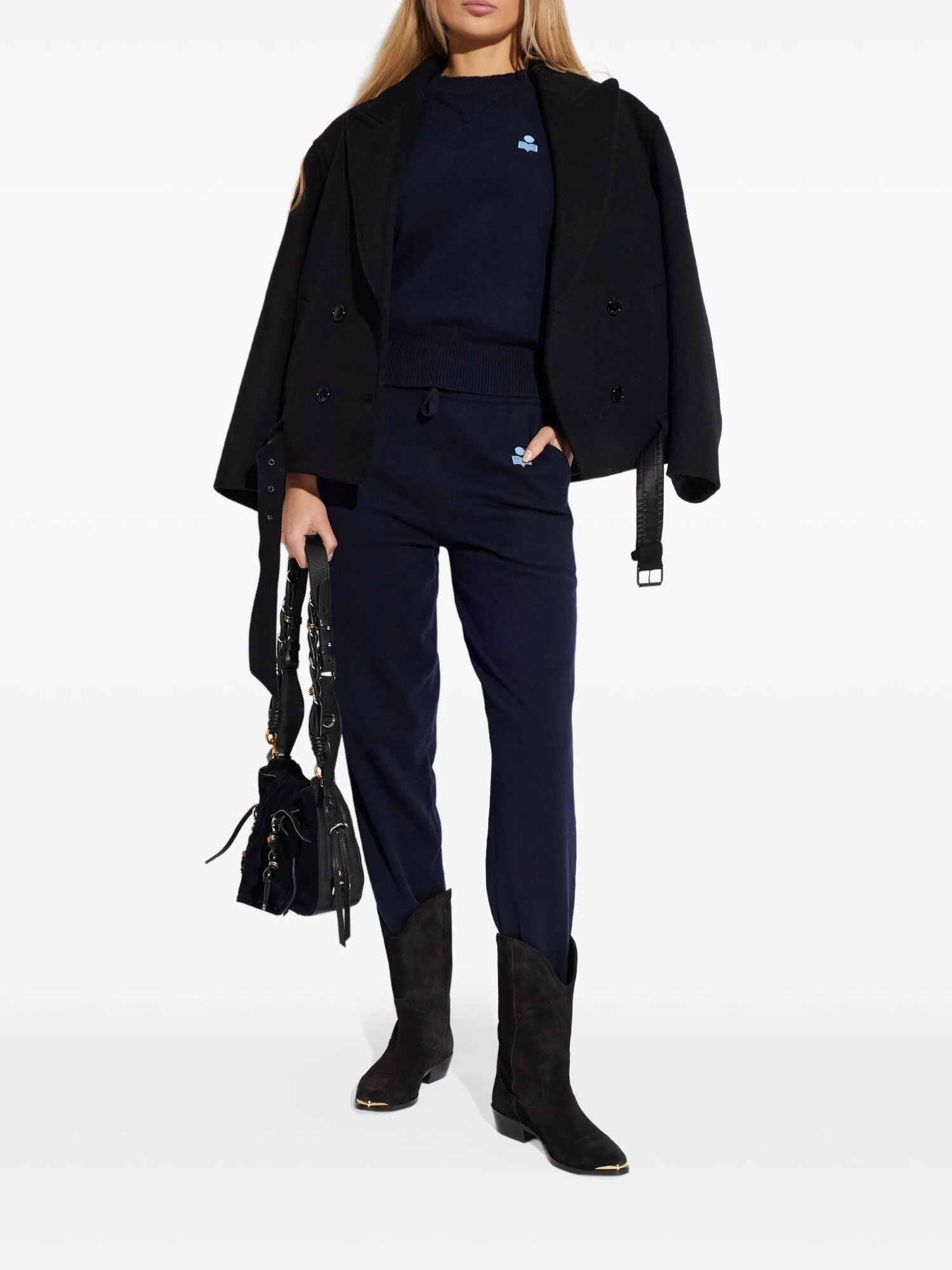 Брюки Drawstring embroidered trousers
