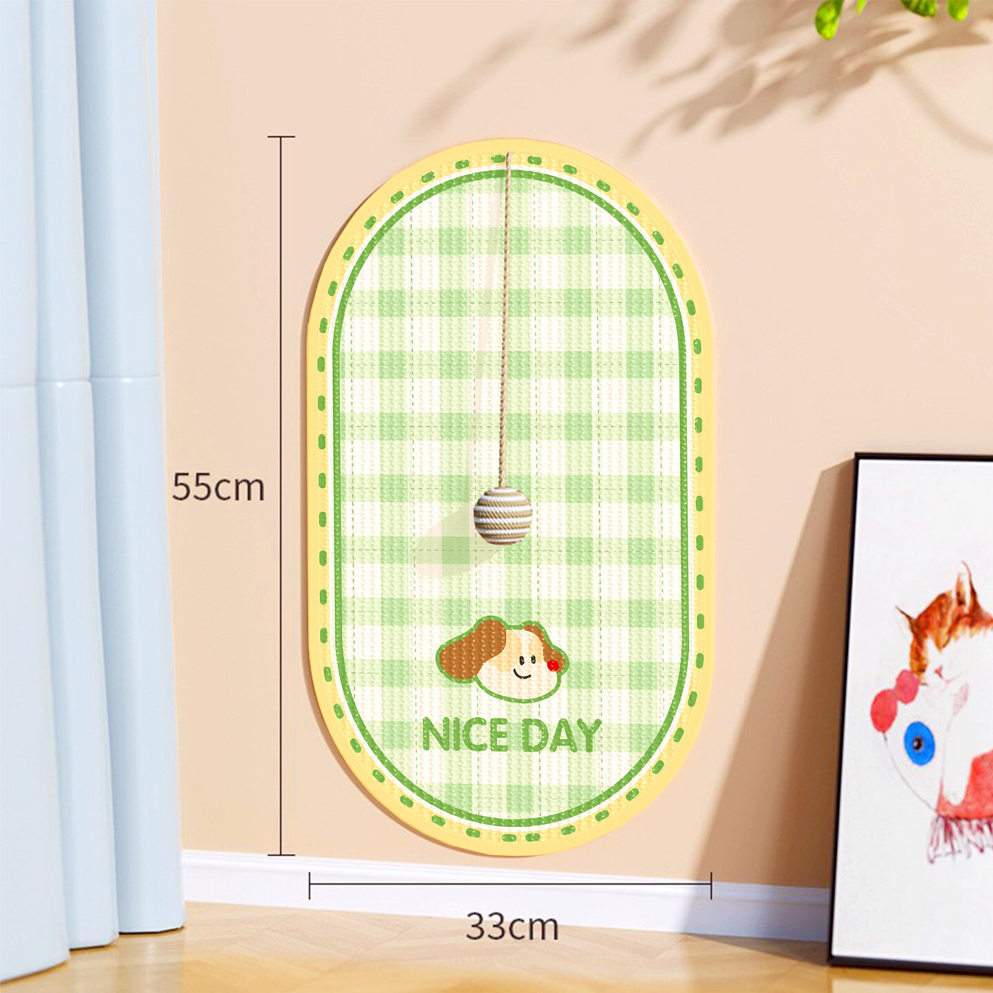 Картонная сизалевая доска для когтей кошек, вертикальная настенная, износостойкая, не оставляющая шерсти, защита для мебели, антицарапающий коврик