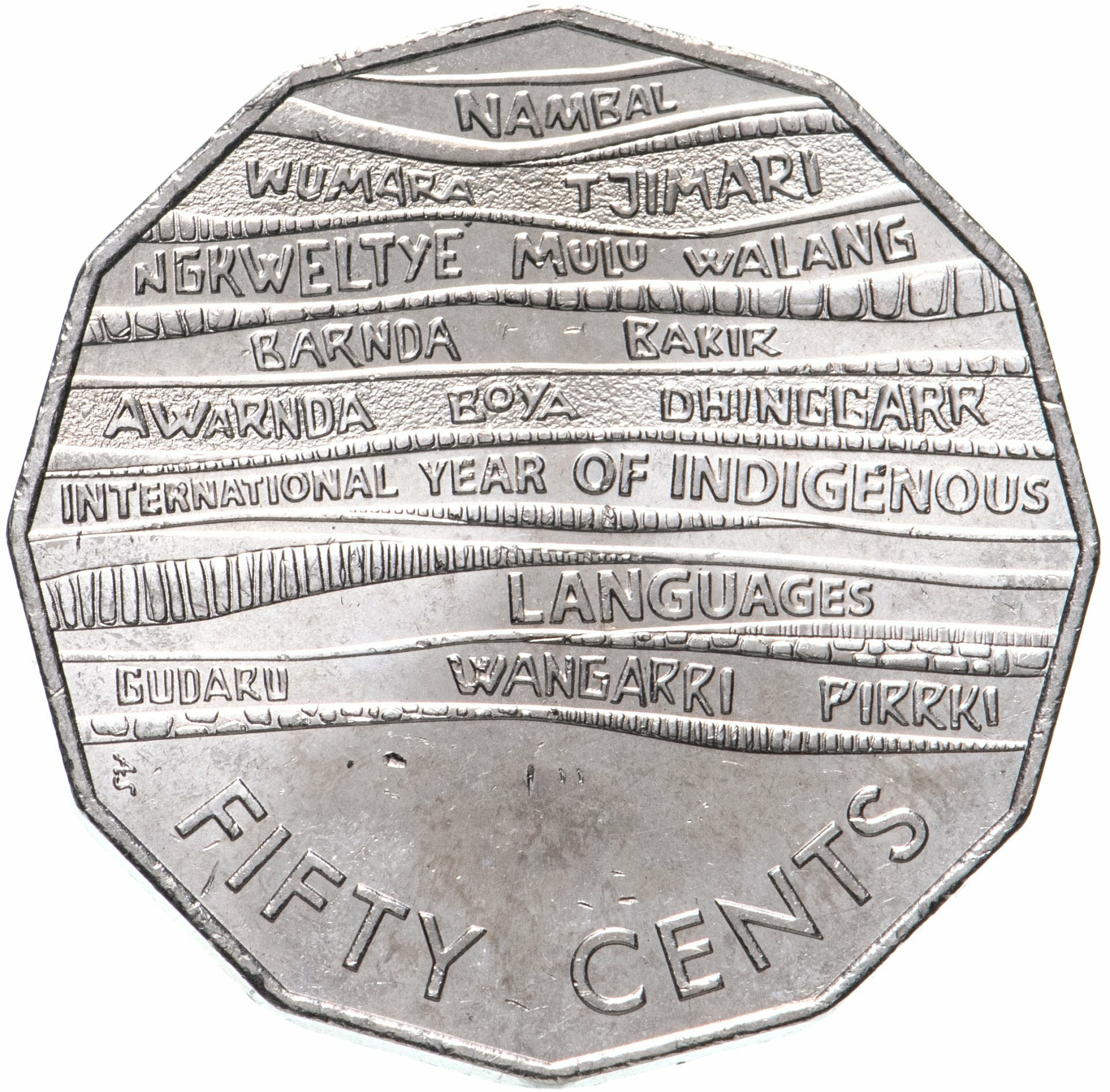 Австралия 50 центов 2019 "Международный год языков коренных народов" Елизавета II, Мельхиор медь-никель, в сохранности UNC