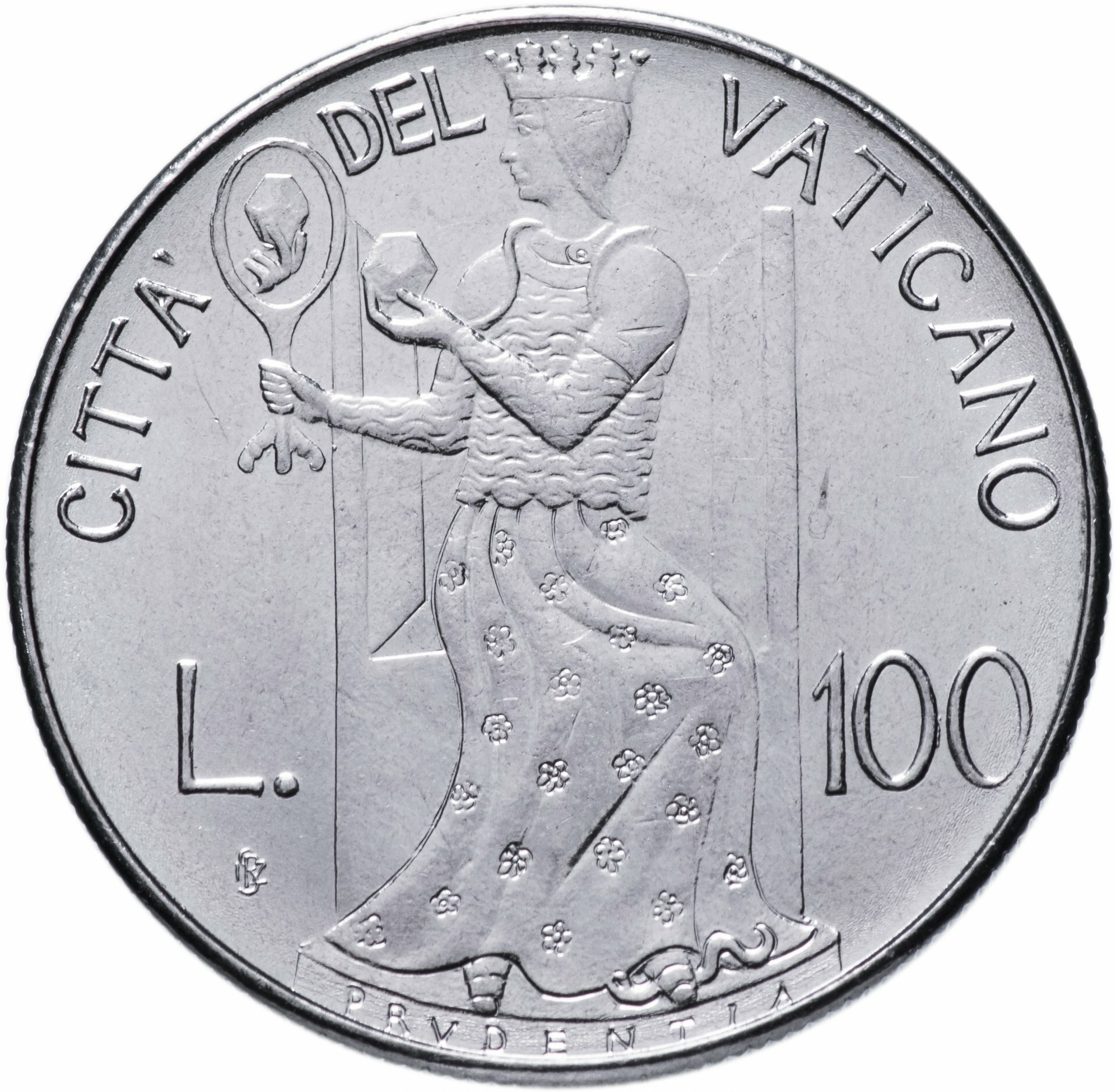 Ватикан 100 лир lire 1979, Сталь, в сохранности UNC