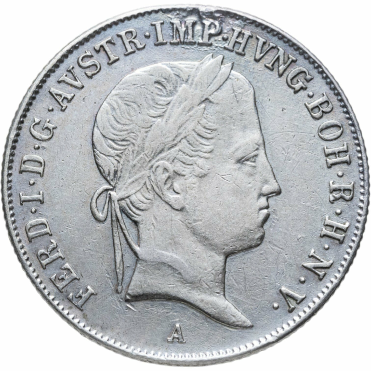 Австрия 20 крейцеров kreuzer 1843 A знак монетного двора "A" - Вена, Серебро 583, в сохранности XF