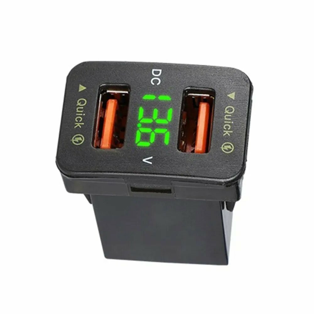 Быстрое автомобильное зарядное устройство с двумя USB-разъемами для светодиодного вольтметра-Автоматический адаптер Toyota