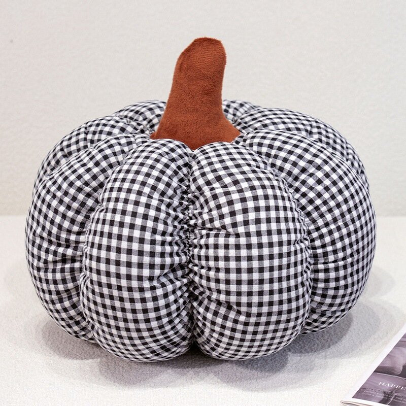 Мягкая серая тыквенная плюшевая подушка-игрушка, 18x12см, 0.16кг - Милый подарок на Хэллоуин для девочек и детей