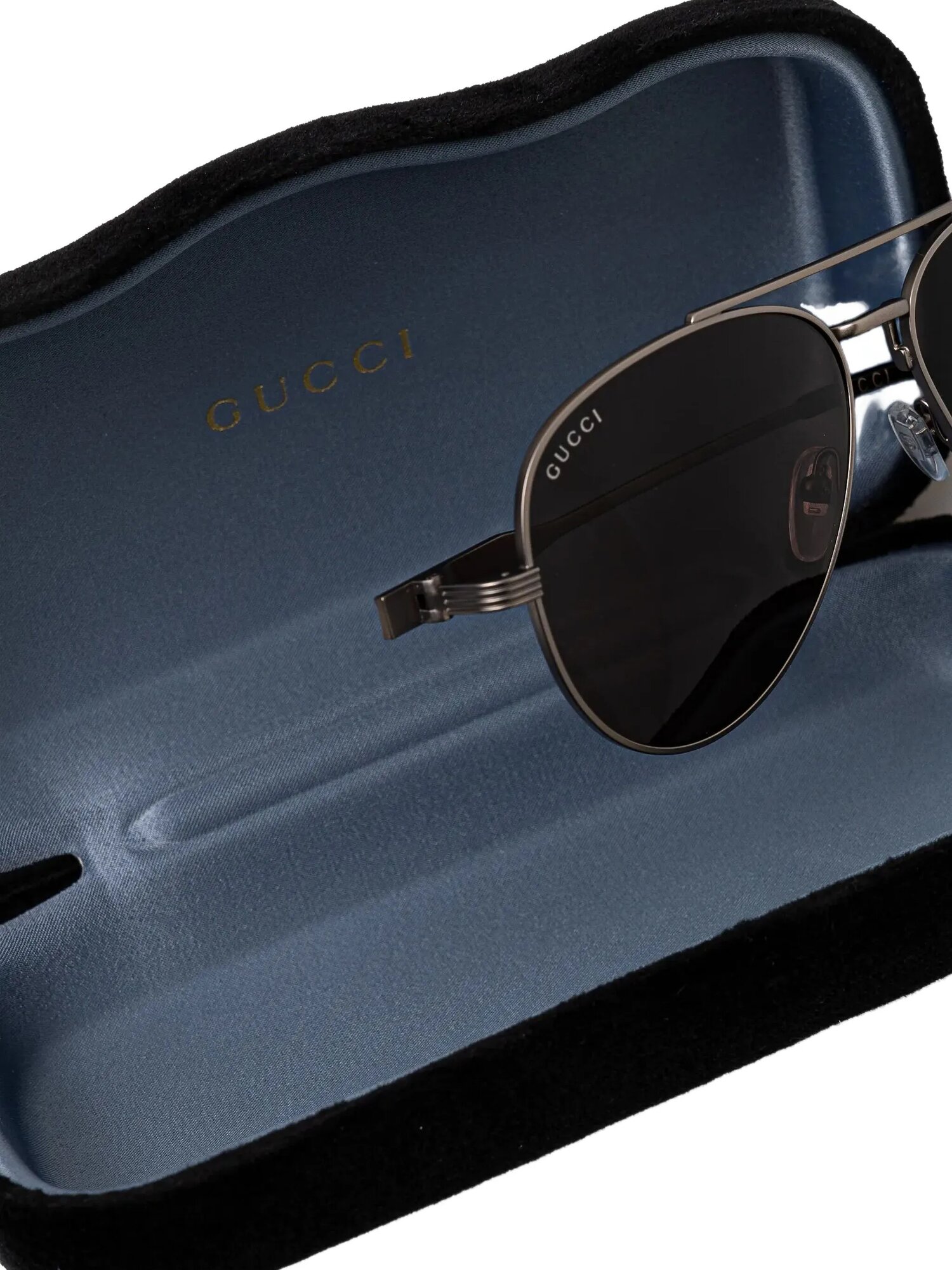 Солнцезащитные очки GUCCI, серебристый — фото 1