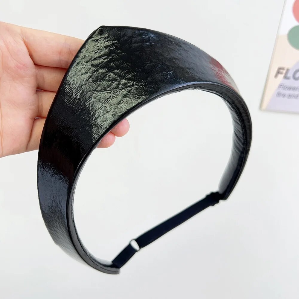 Женская кожаная повязка на голову Черный, Black