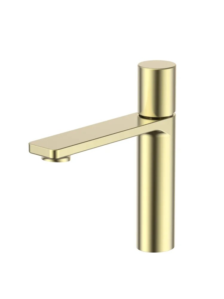 Смеситель для раковины Vincea Vogue VBF-4V3BG золотой, матовый, кран для ванной в раковину, из латуни, рычажный, с керамическим картриджем