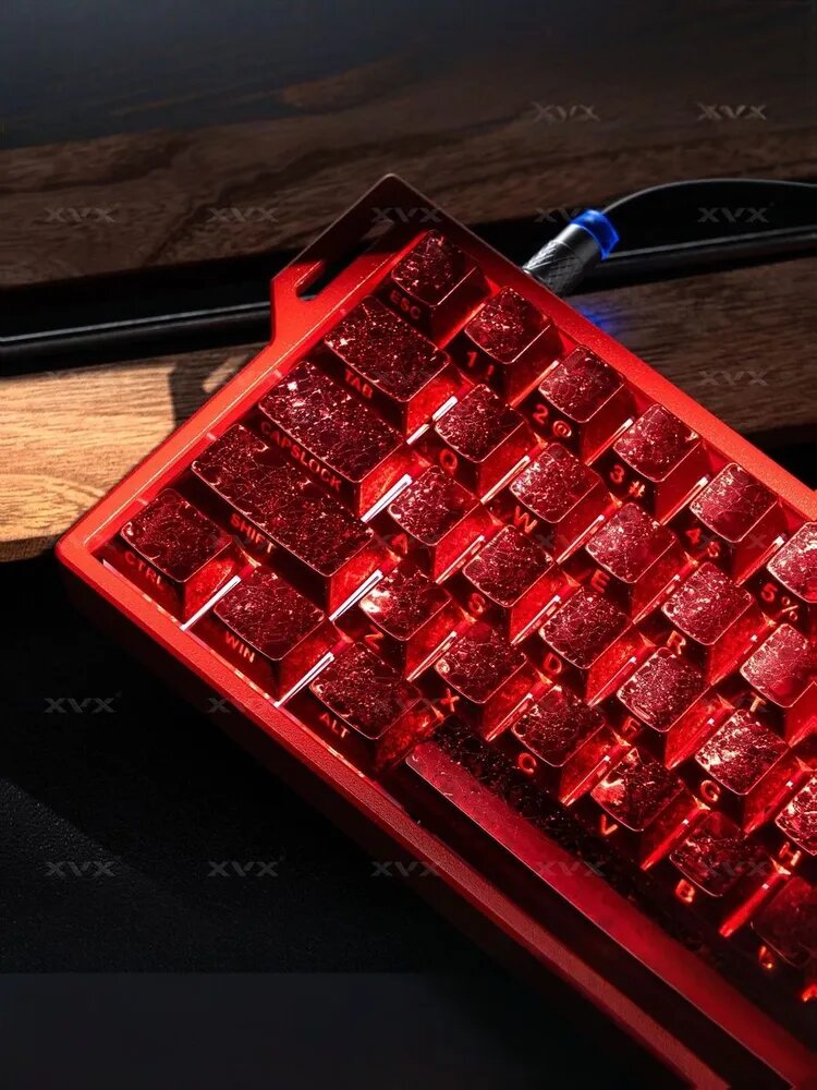 Кейкапы для механической клавиатуры XVX Foil series, 61 Keys, Cherry Profile, Plastic, Double-Shot, Kolwezi