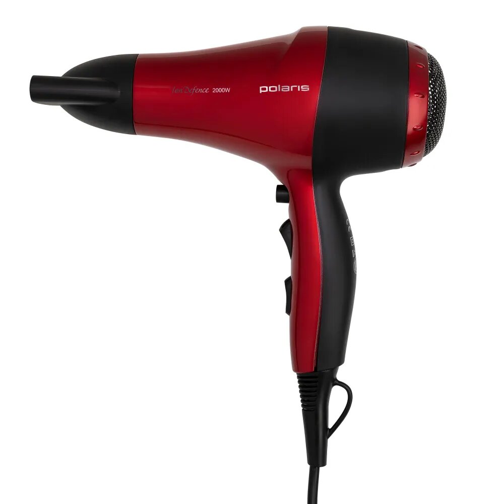 Фен для волос PHD 2077i Polaris , 2000 Вт, красный, черный, с концентратором