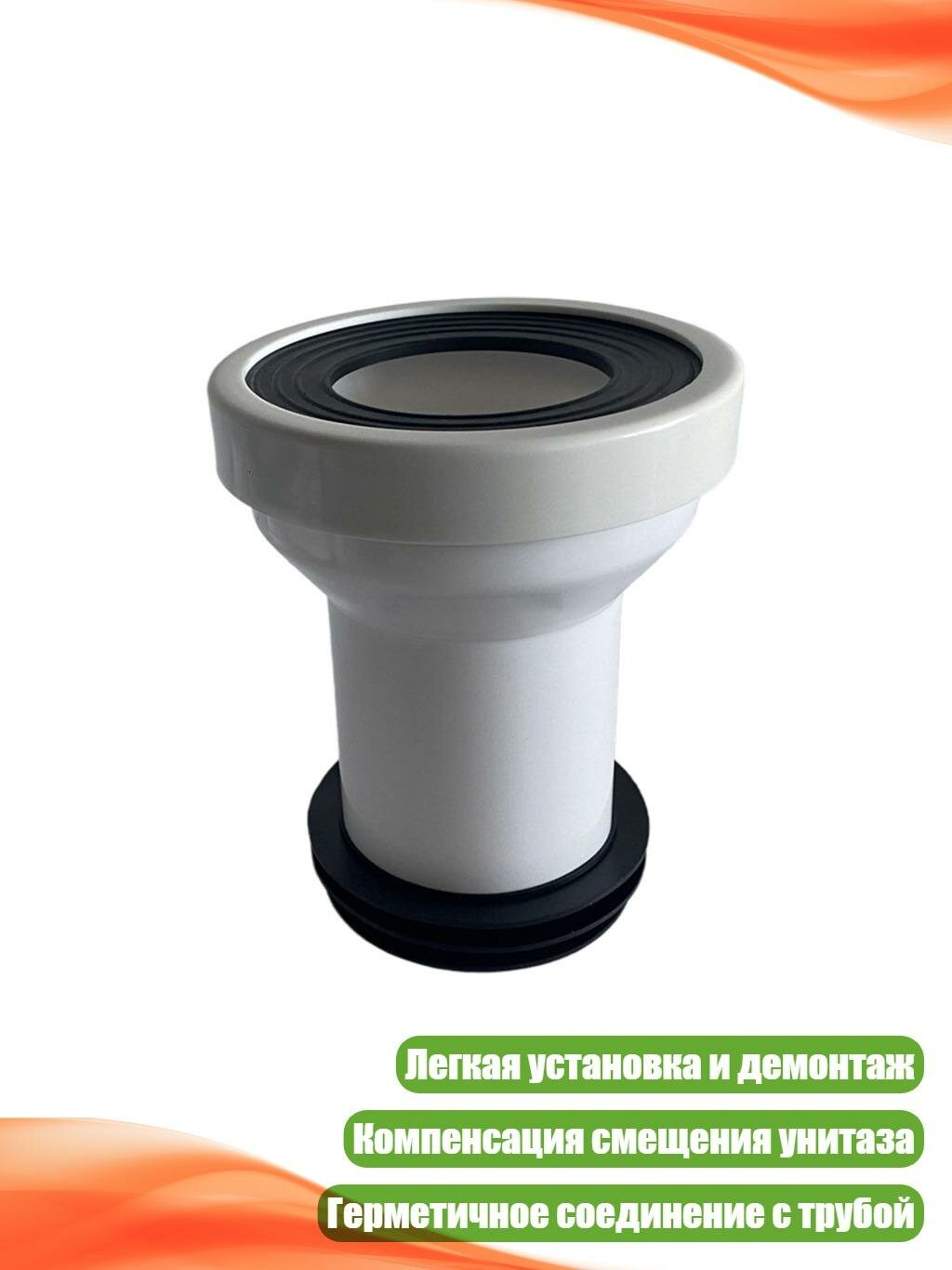 Соединитель для смещения патрубка унитаза, Встроенный без сдвига