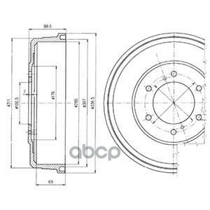 Барабан тормозной NISSAN Navara (04-) задний (1шт.) DELPHI Delphi арт. BF461