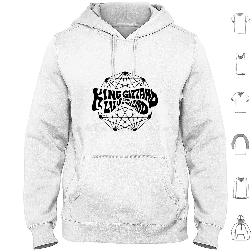 Белая толстовка King Gizzard с капюшоном