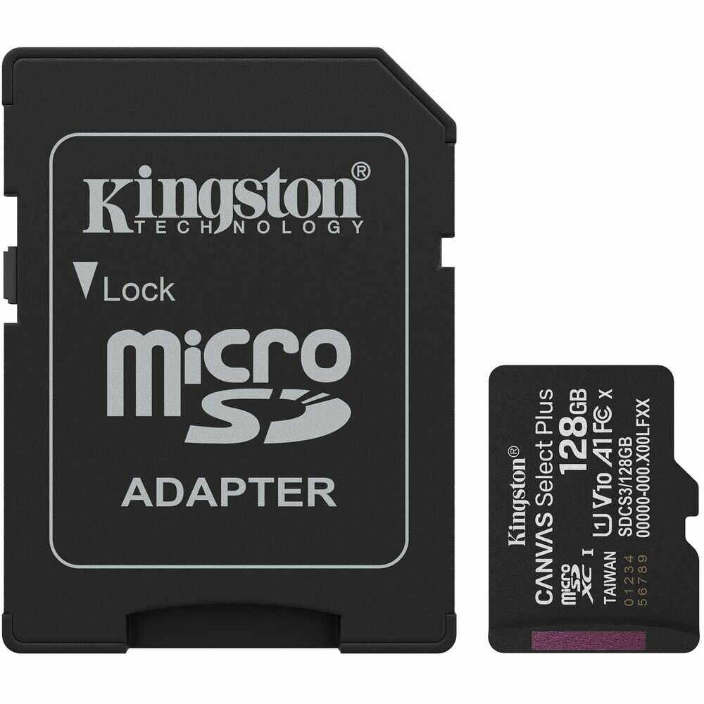 Флеш карта microSD 128GB Kingston microSDXC Class 10 UHS-I U1 A1 V 10 Select Plus (SD адаптер) 150MB/s