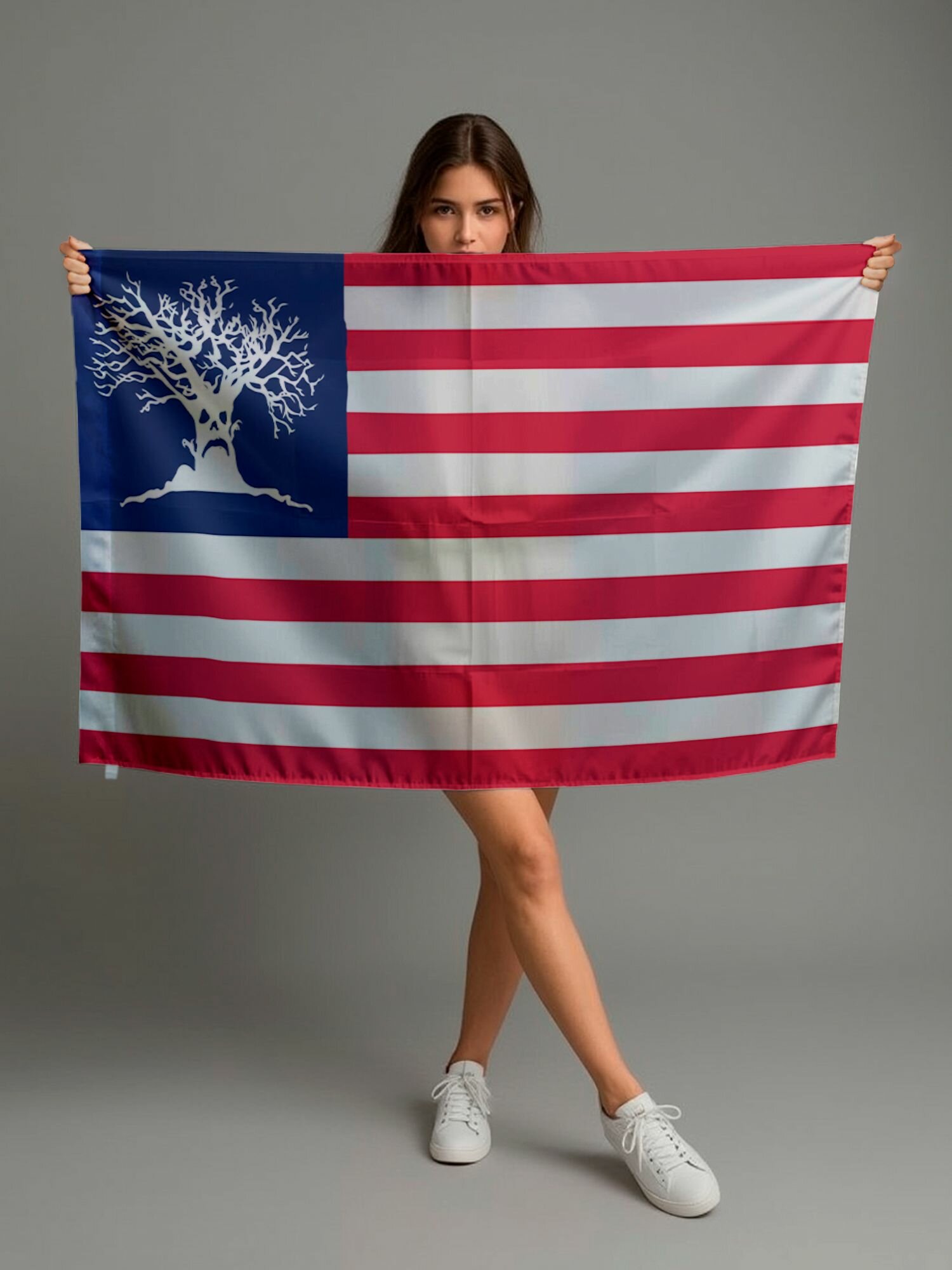 Флаг Haunted Mound 90х135 см на сетке для улицы, для флагштока