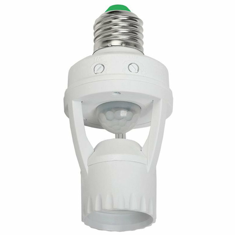 Датчик движения IEK 045, E27, 60 Вт, угол обзора 360 градусов, 6 м, IP20, белый