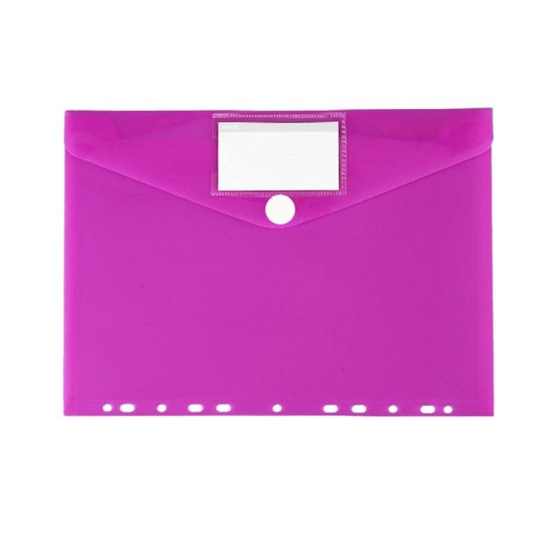 Папка-файл А4 с карманом для ярлыков, 11 отверстий, Розовый