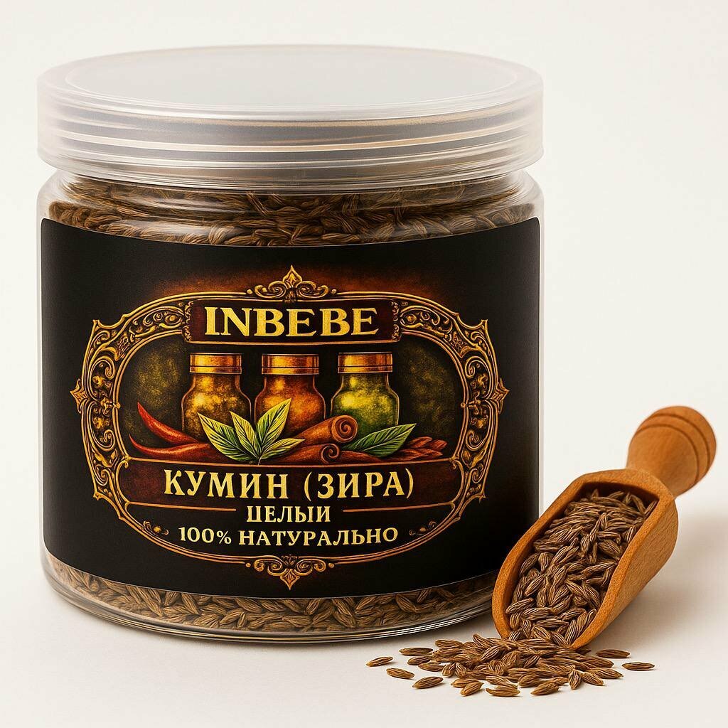 Приправа INBEBE "Кумин", натуральная, цельный, банка с ключом