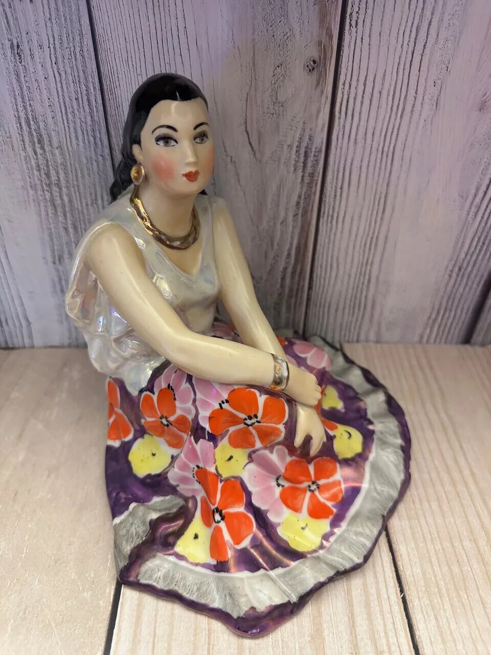 Статуэтка Цыганка Земфира Дулёво фарфор ссср 1960 годы винтаж редкая