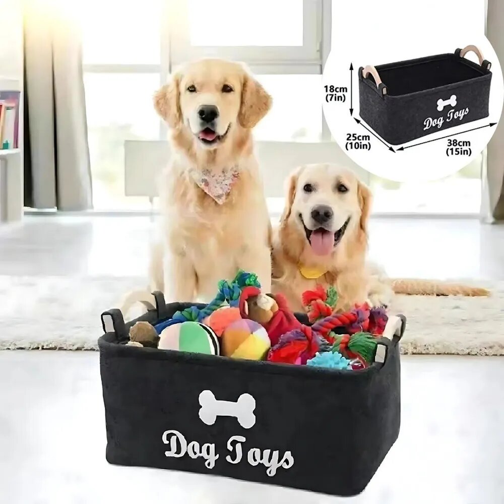 Прочный фетровый ящик для хранения игрушек и аксессуаров питомцев, стильная корзина для дома, удобный органайзер для вещей