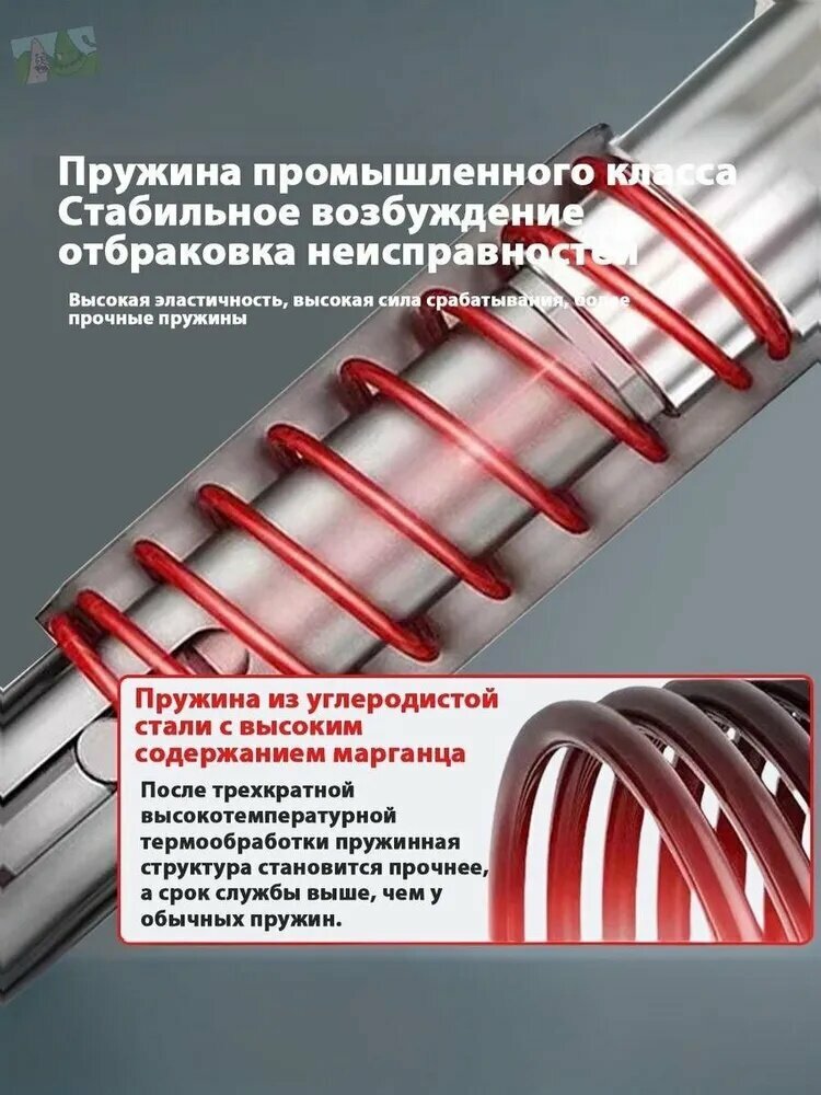 Степлер строительный пневматический L310, красный, с гвоздями 100 шт и кейсом — фото 1