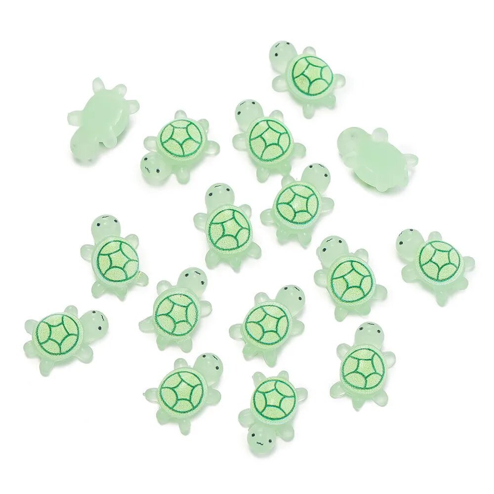 Кулон Подвеска черепаха для рукоделия 10 штук, украшения смолистый, светло-зелёный,8.5*12.5 мм