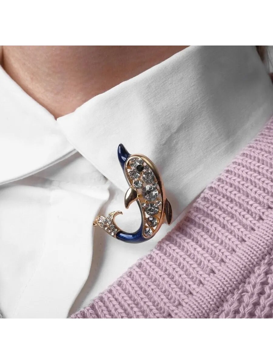 Брошь, стразы, эмаль