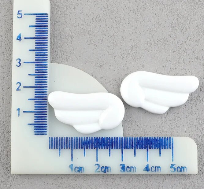 10 пар милых крыльев ангела из полимера для декорирования Белый, 01