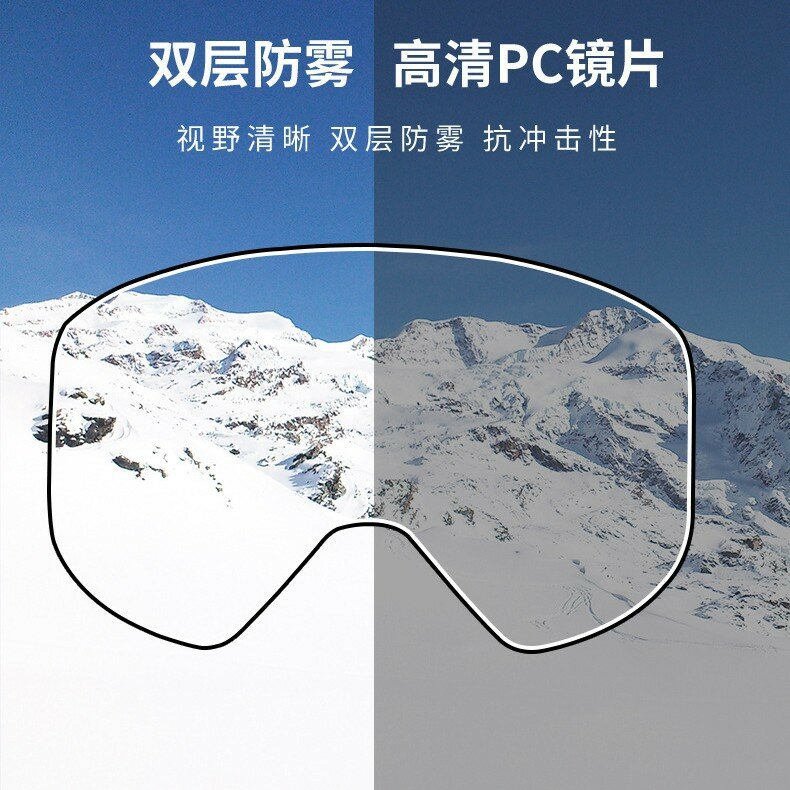 Новая эластичная не скользящая повязка на голову, легкие лыжные очки с клипсой для очков с диоптриями, двухслойные противотуманные магнитные лыжные очки