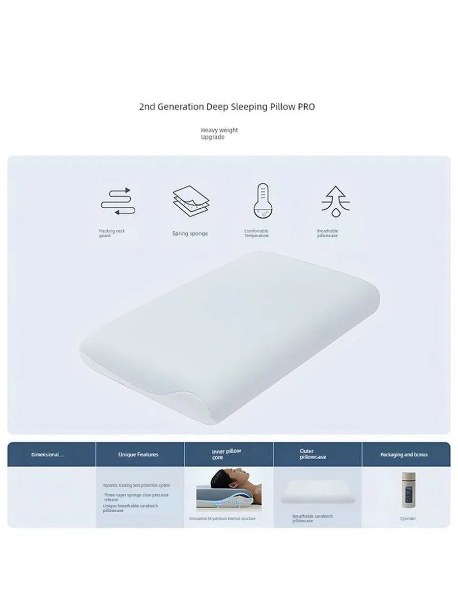 Подушка Pro (8 см + наволочка + коробка)