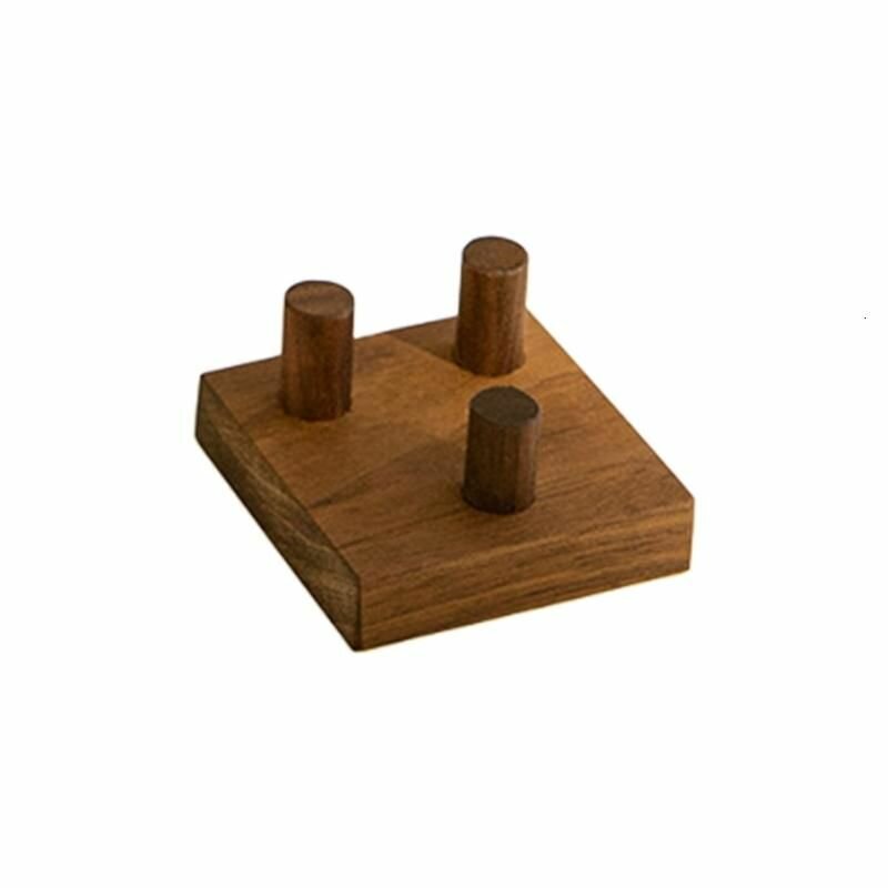 Деревянная подставка для камней с тремя зубцами, - маленький