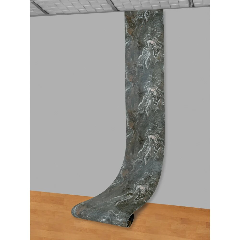 Самоклеящаяся ПВХ плитка LAKO DECOR "Мрамор Тасмания" рулон, толщина 2 мм 1,8 м² 60x300 см LKD-RU-G017R-GL