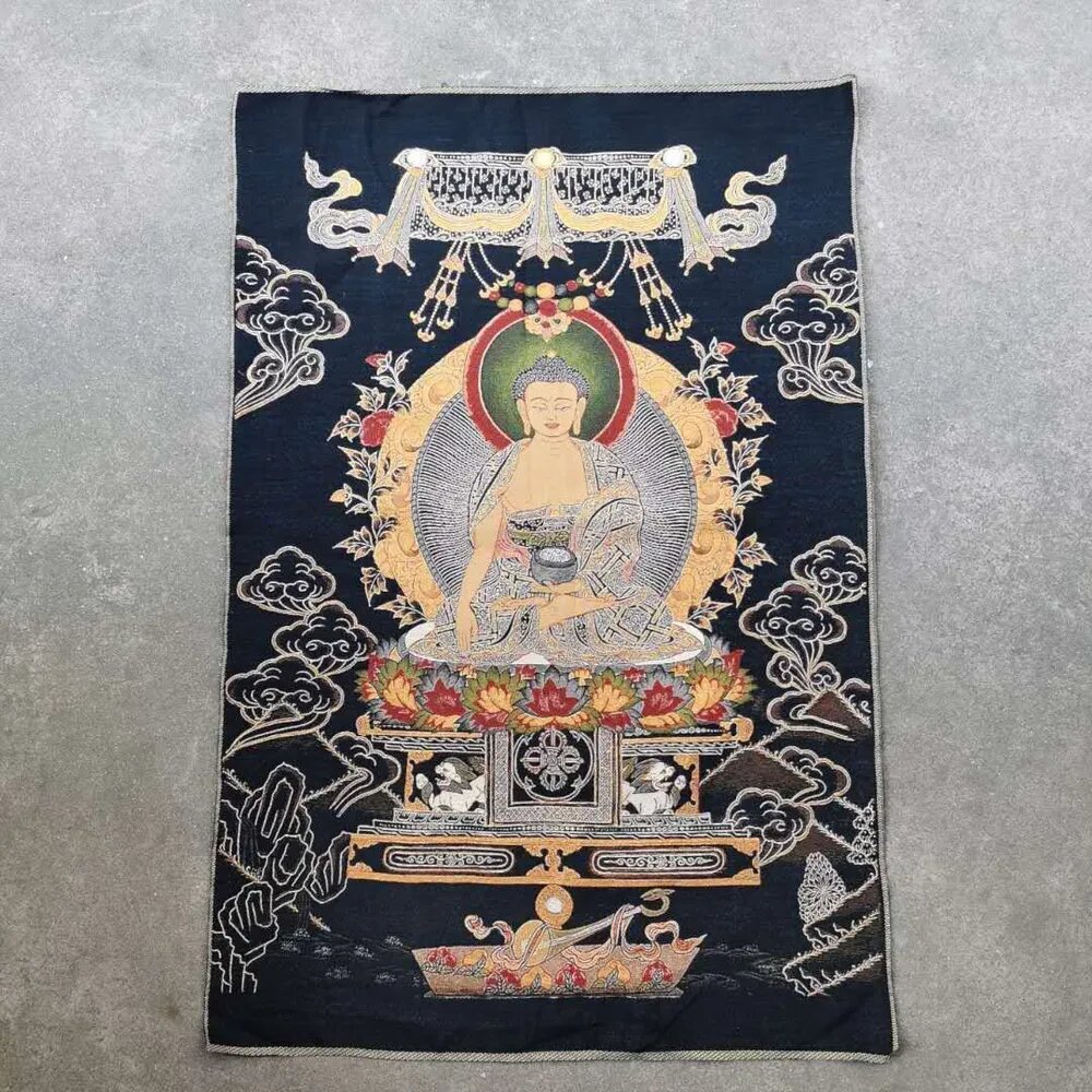 Тханка Буддийская "Шакья - мун и" 60*90см вышивка ткань картина