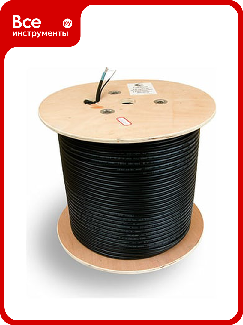 Кабель Cabeus витая пара, категория 5e, 4 пары, одножильный, FTP-4P-Cat.5e-SOLID-ST-OUT, медный кабель с ПЭ изоляцией