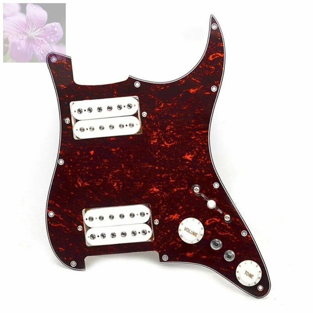 Alnico 5 Prewired Strat Pickguard Накладка с разделителем катушек HH Loaded Pickguard с набором звукоснимателей хамбакера, многоцветная