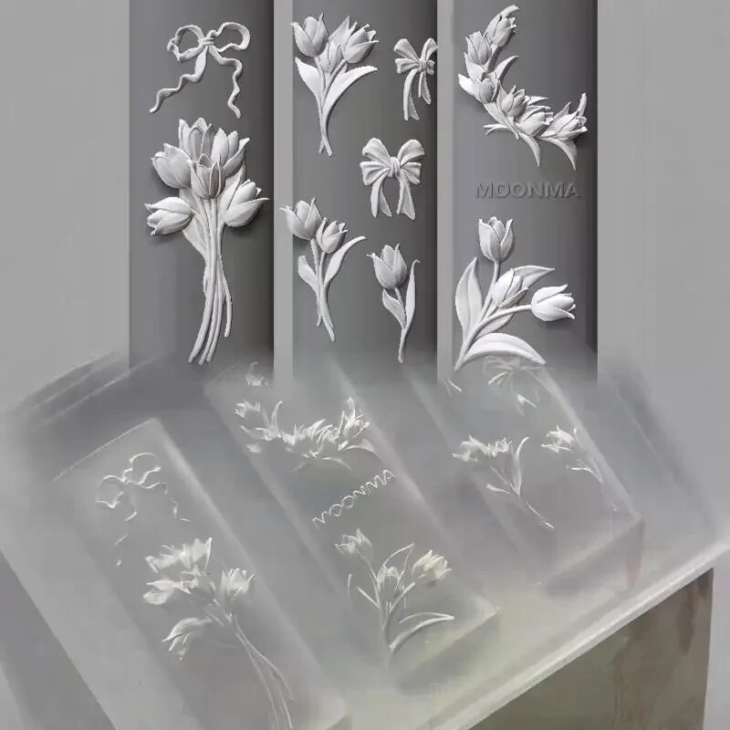 Силиконовая форма для ногтей JCSYFAC Sweet Flower Tulip Bouquet