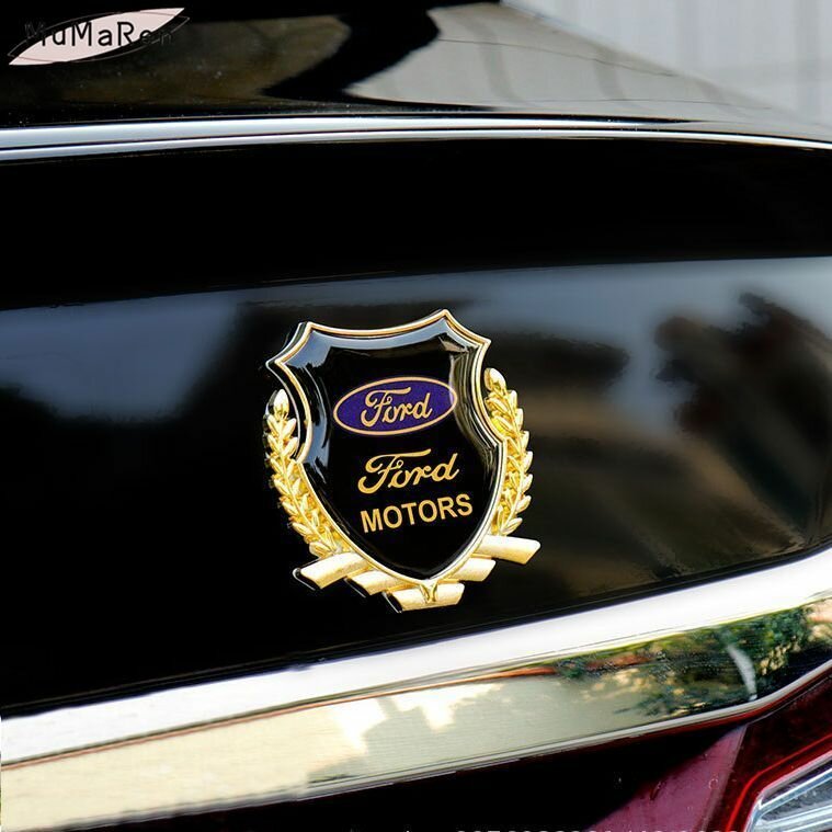 Металлическая эмблема на автомобиль FORD, самоклеющаяся
