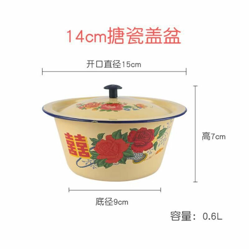 Эмалированная банка для сала с крышкой, традиционная рисовая банка, керамическая миска для кухни, контейнер для мясного масла большой емкости, миска для замеса теста, суповая миска