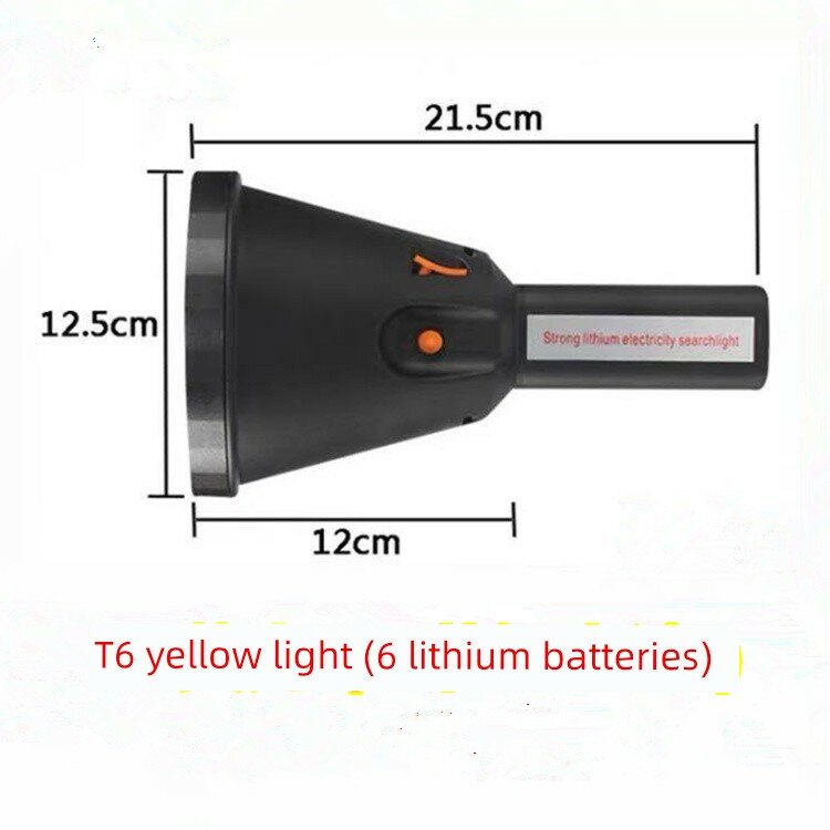 Пластиковый квадратный супер яркий водонепроницаемый мощный фонарик с большой головкой, перезаряжаемый светодиодный
