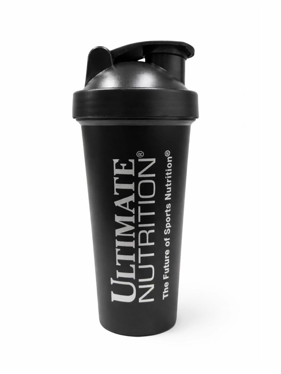 Бутылка для воды спортивная, Ultimate Nutrition, Шейкер, 700мл черный с сеткой