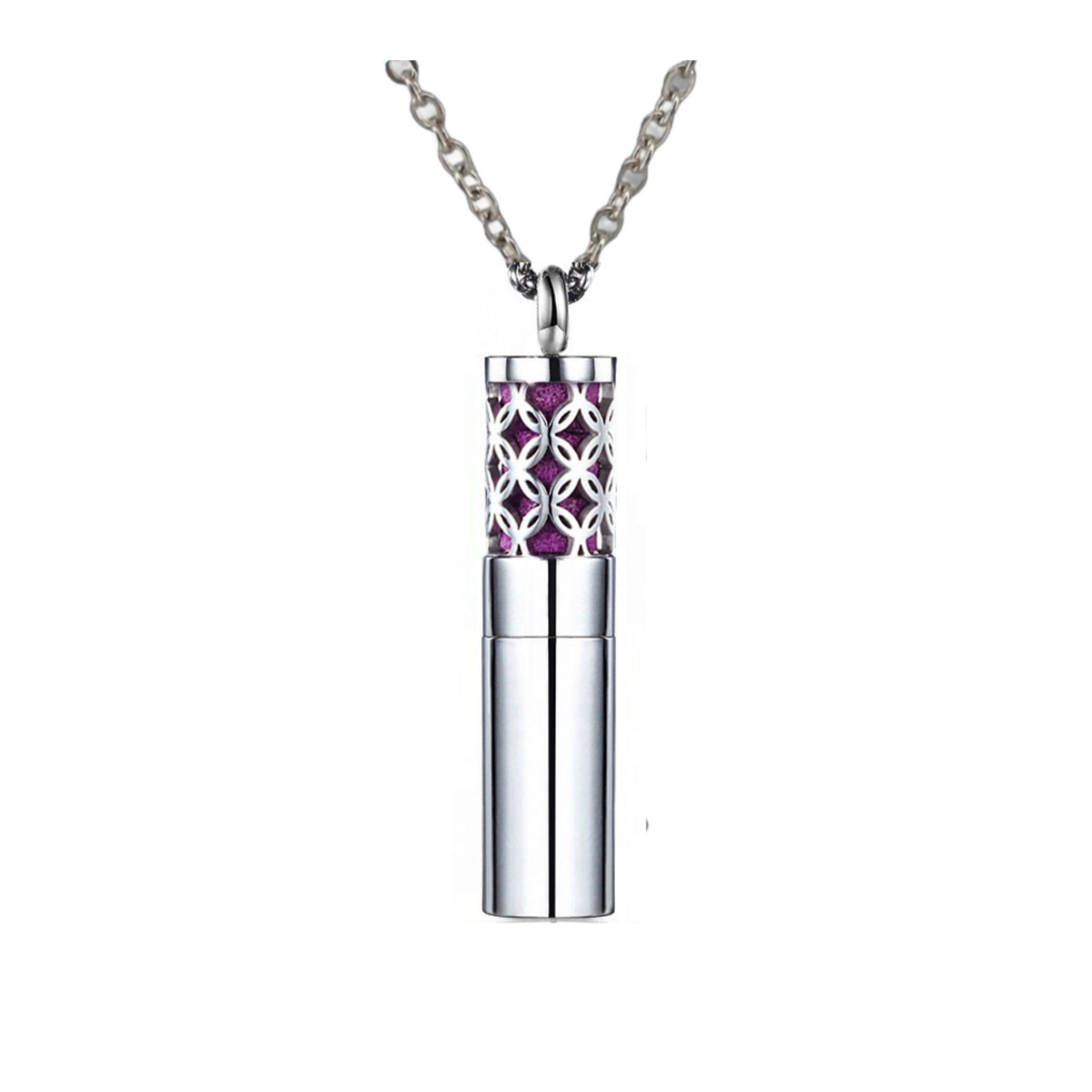 Аромакулон для эфирных масел, длинна 42мм из титановой стали 316L + цепочка 60см + 6 фетровых вкладыша. Вариант 2