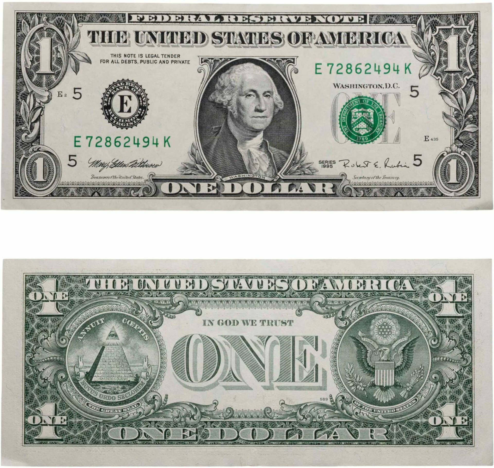 США 1 доллар 1995 Pick 496a Е-Ричмонд