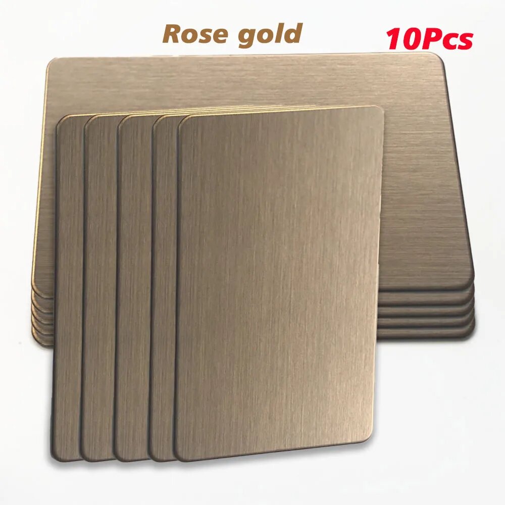 Пустые металлические визитные карточки из нержавеющей стали Rose gold 10Pcs