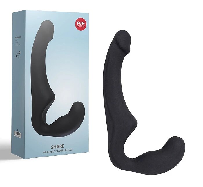 Страпон Fun Factory SHARE, для любителей ролевых игр, силикон, безремневой, черный