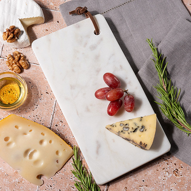 Разделочная доска из мрамора Artemis 25*12 см, белая, Koopman, A93500160