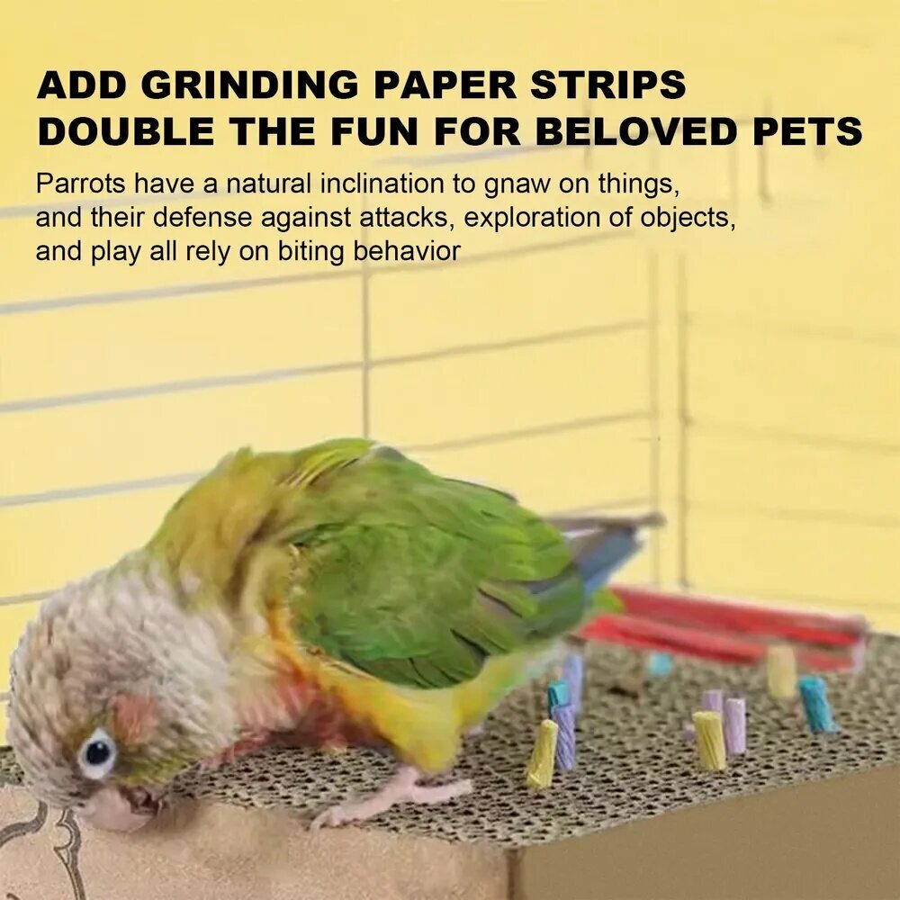 Игрушка для стачивания когтей попугая, картонная подставка, аксессуар для клетки