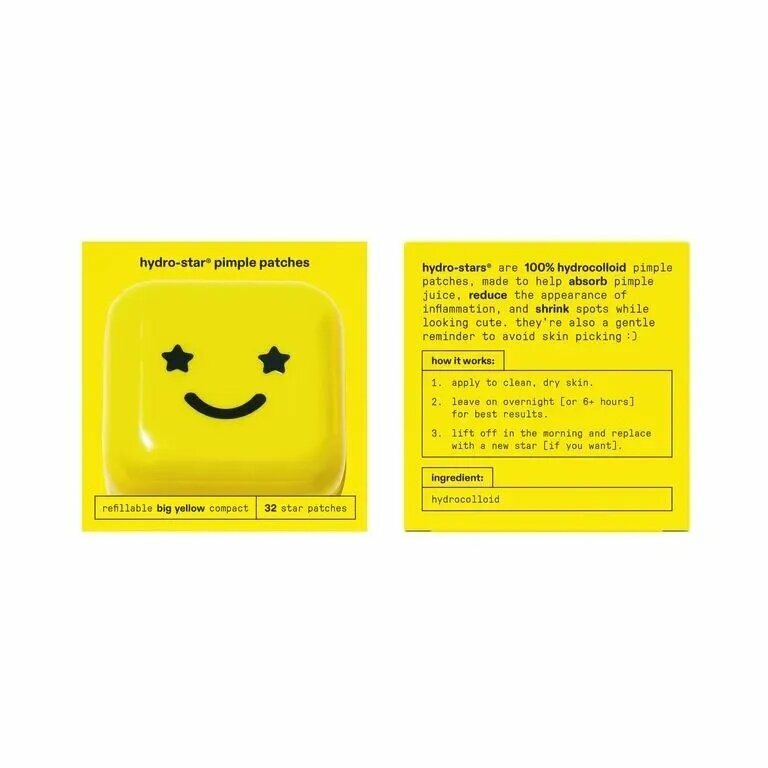 STARFACE HYDRO-STAR PIMPLE PATCHES + BIG YELLOW Патчи от прыщей с кейсом 32 шт