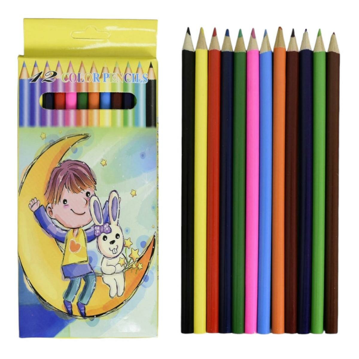 Цветной карандаш деревянный, микс цветов, для рисования и творчества, 1 штука