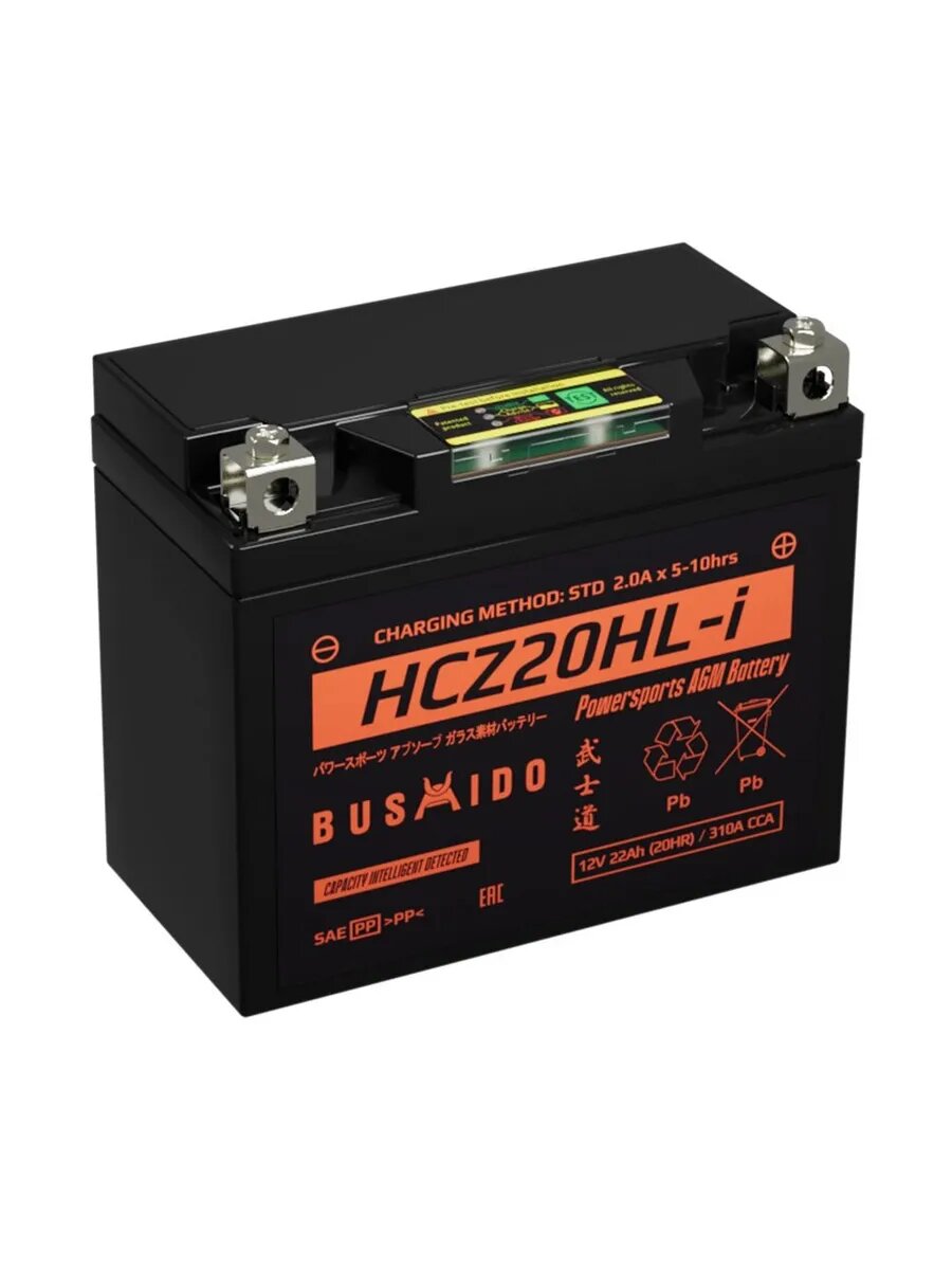 Аккумулятор BUSHIDO HCZ20HL-MF 12V 22Ач обр. пол.