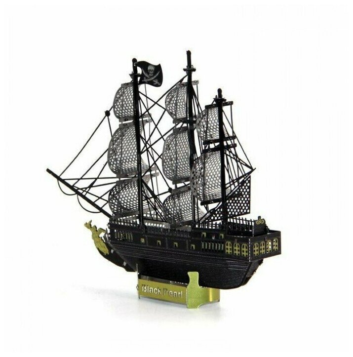 Металлический конструктор / 3D конструктор / Сборная модель Корабль Черная жемчужина (цветной)
